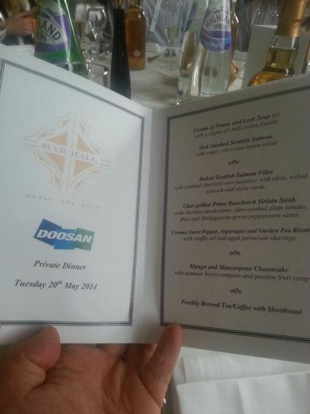 Menu at Cristal Restaurant at Mar Hall, Bishopton