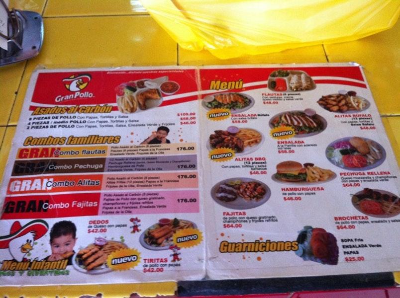 Carta del restaurante GRAN POLLO, Ciudad Constitución, Agustín Olacheaa