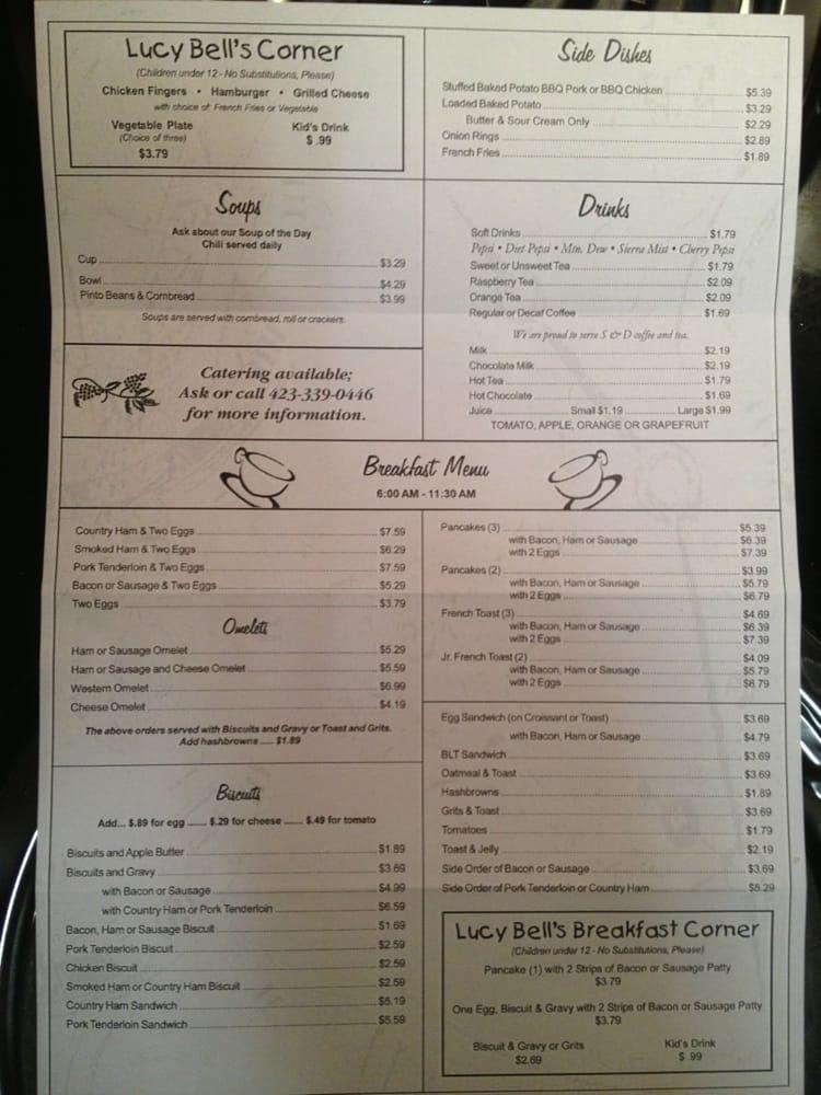 Menu at Old Fort restaurant, Cleveland, 25th St NW