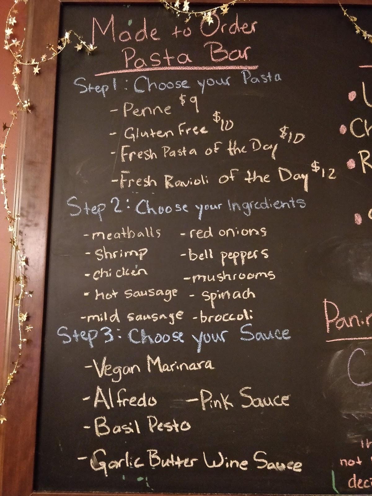 Menu at Butler Penne restaurant, Butler