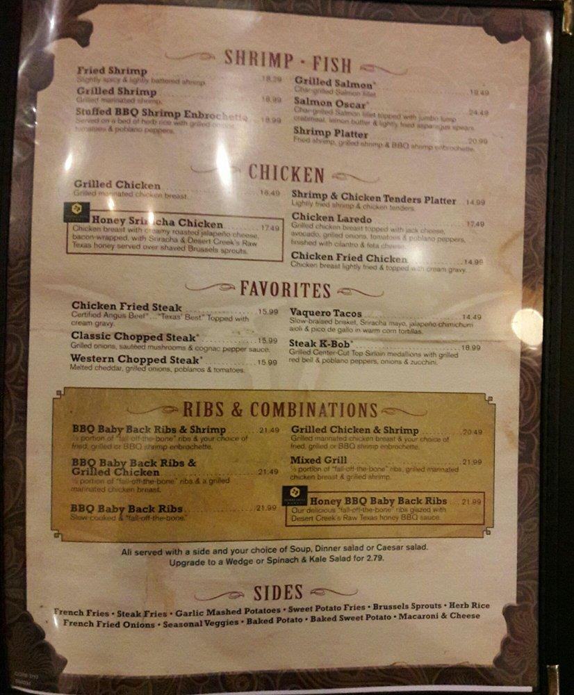 Menu at Saltgrass Steak House steakhouse, Corpus Christi