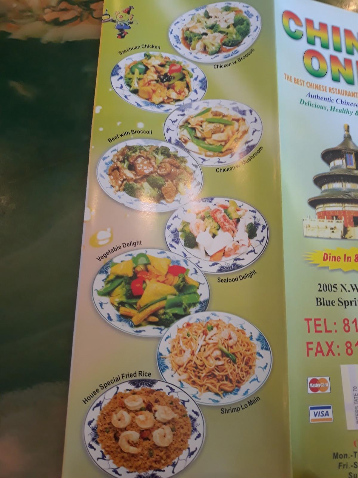 Menu at China One restaurant, Blue Springs, MO-7