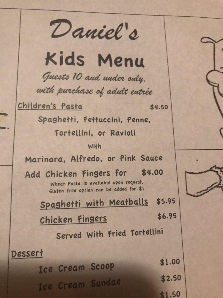 Menu at Daniel's Restaurant & Catering, Apex