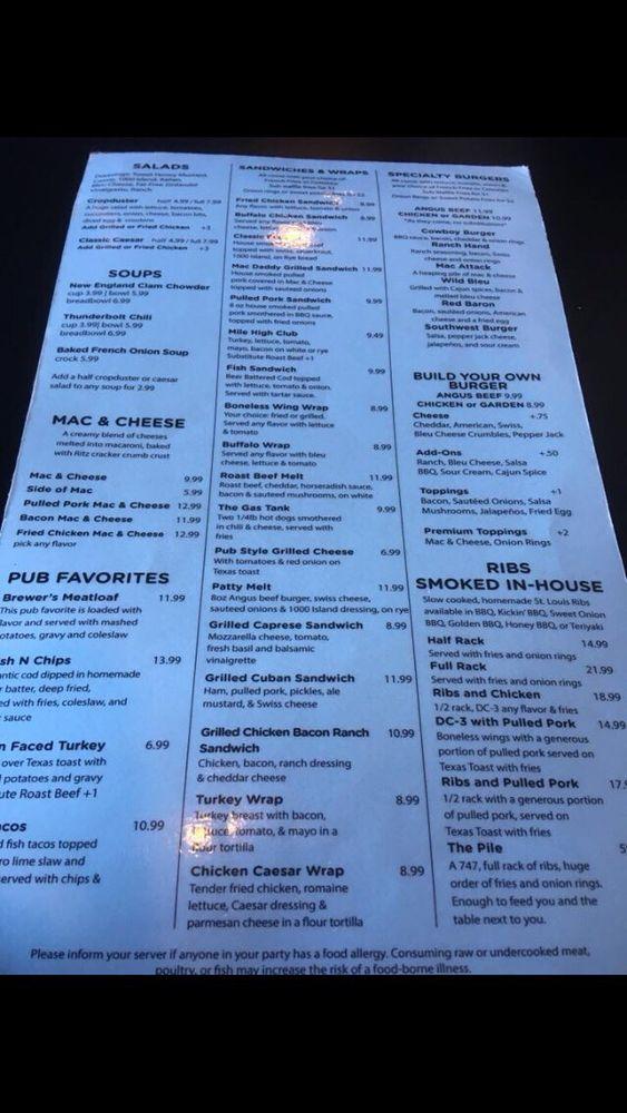 Menu at Hangar Pub and Grill of Pittsfield, Pittsfield