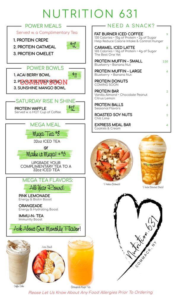Menu at Nutrition 631 pub & bar, Commack