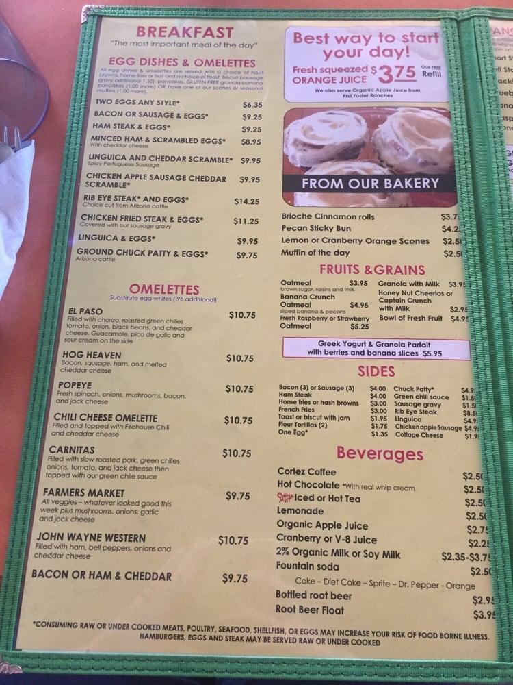 Menu at Original Breakfast House cafe, Phoenix, N 32nd St