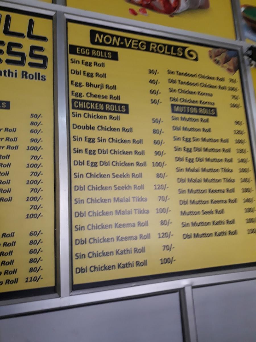 Menu at Royal Roll Express Muktsar, Sri Muktsar Sahib, FGFC+PJV
