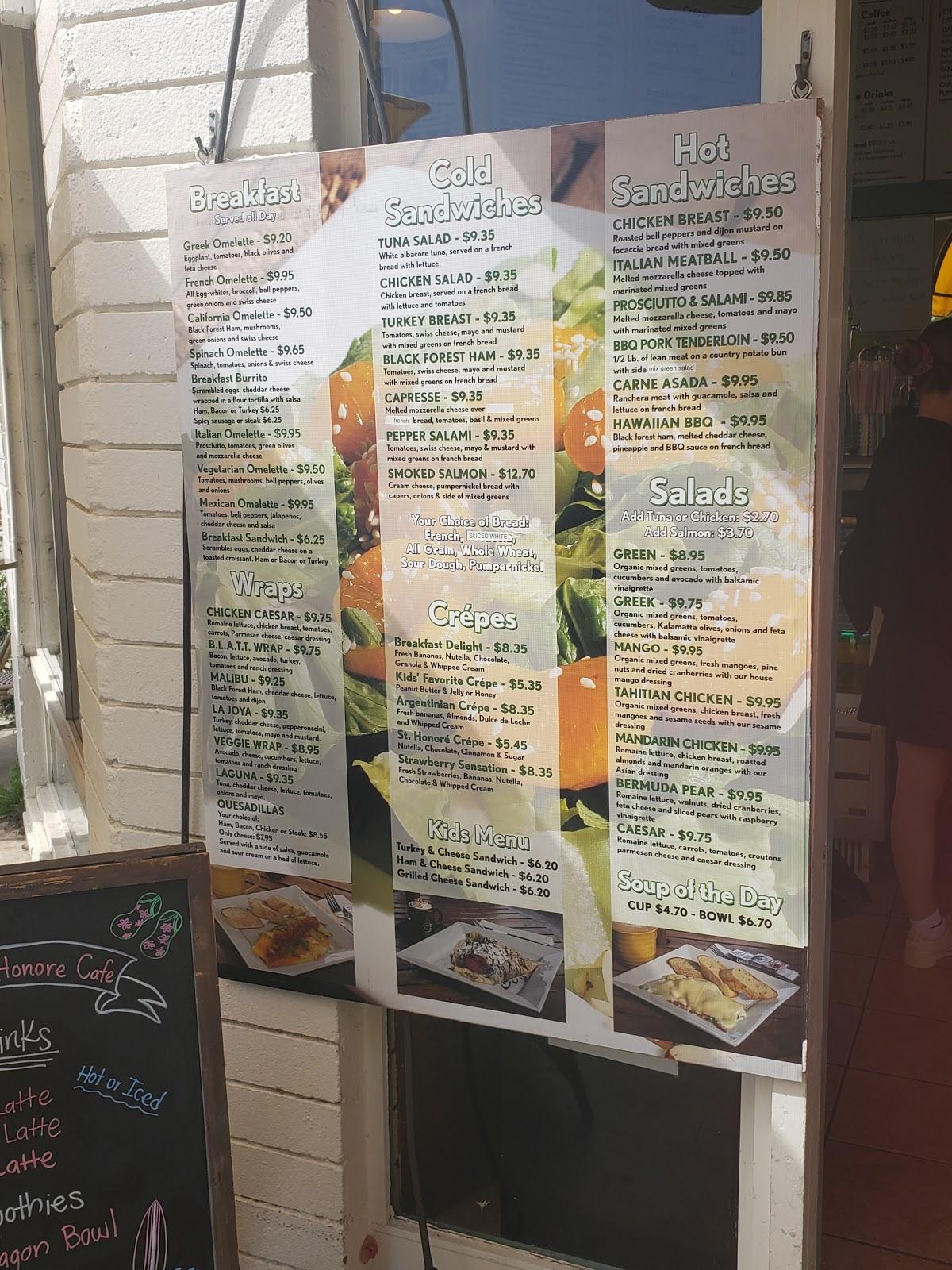 Menu at St Honore French Bakery & Cafe, Palos Verdes Estates