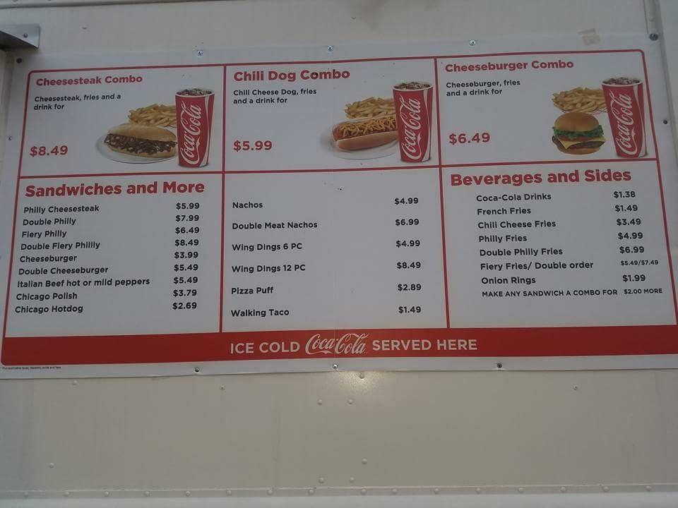 Menu at TK's CheeseSteaks restaurant, Rantoul