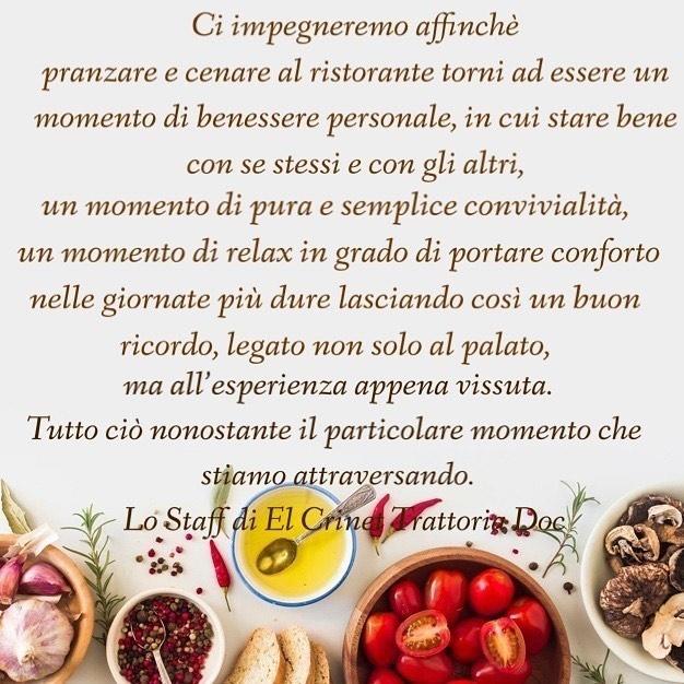 Menu at Trattoria Doc Ël Crinêt restaurant, Turin