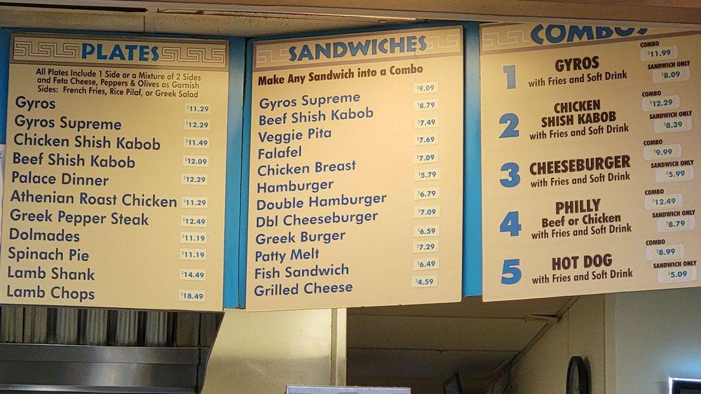 Menu at Gyro Palace restaurant, Milwaukee, 602 S 2nd St