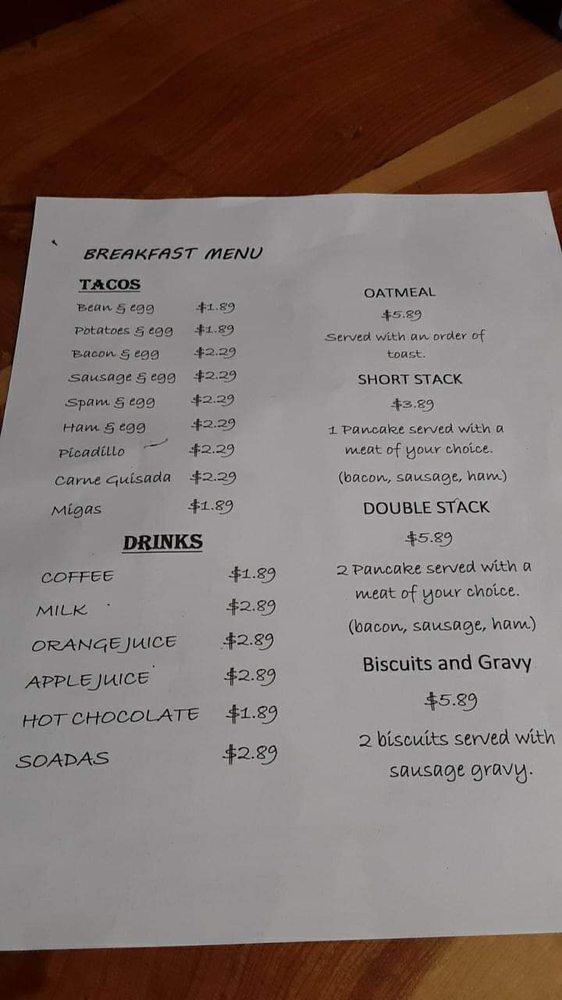 Menu at Live Oak Restaurant Sports Grill, Three Rivers