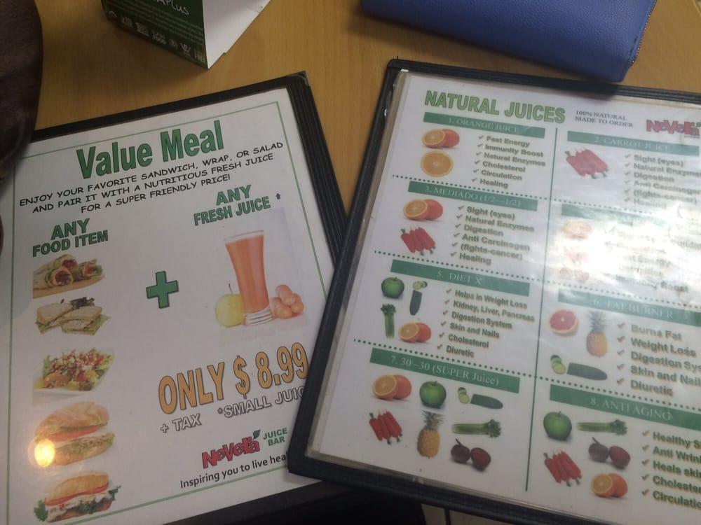 Menu at Nevera Juice Bar Downey, Downey