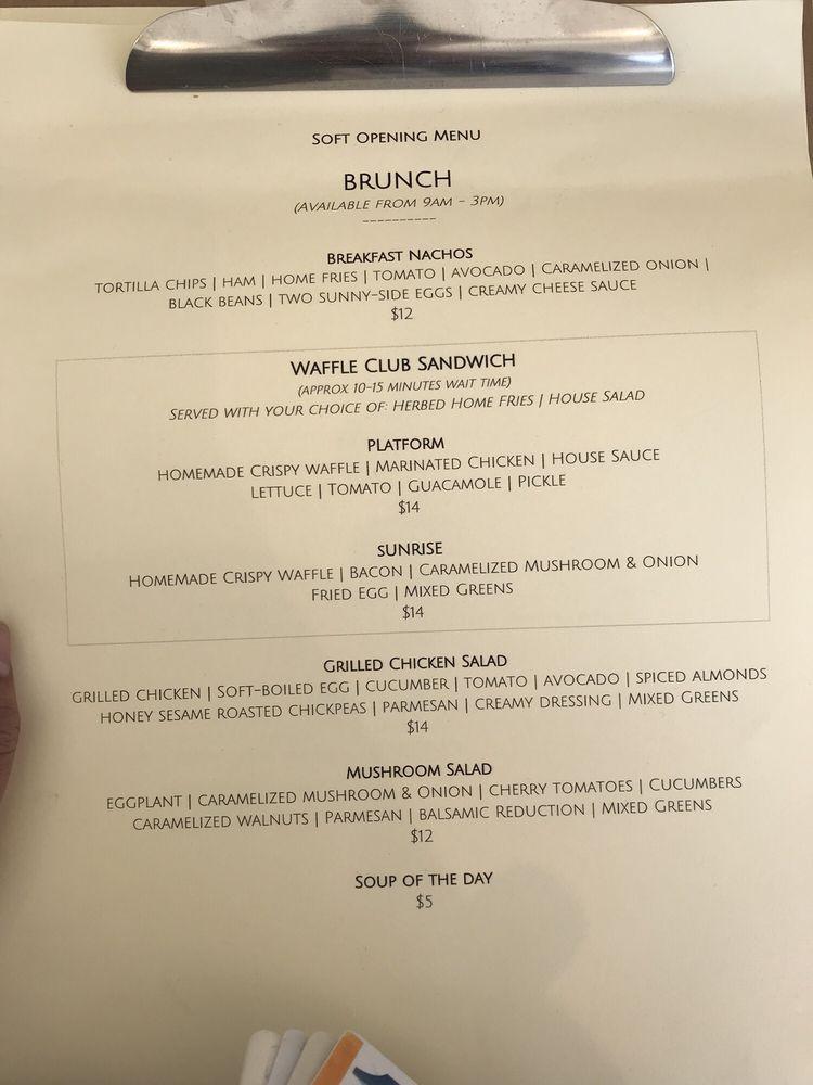 Menu at Platform Espresso Bar, Markham