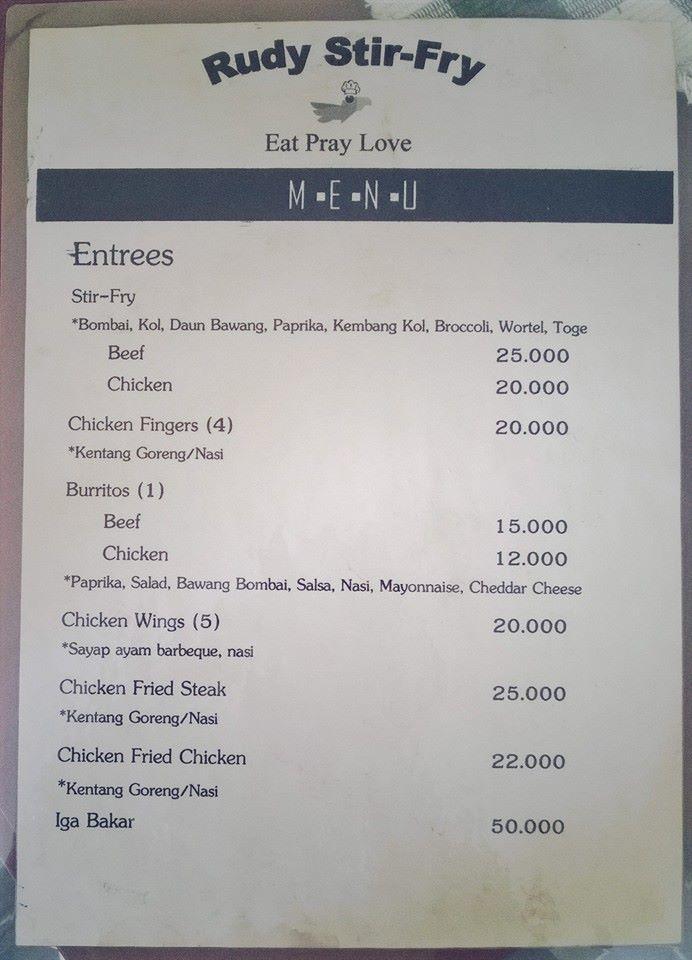 Menu at Rudi Burrito dan Burger restaurant, Cibinong