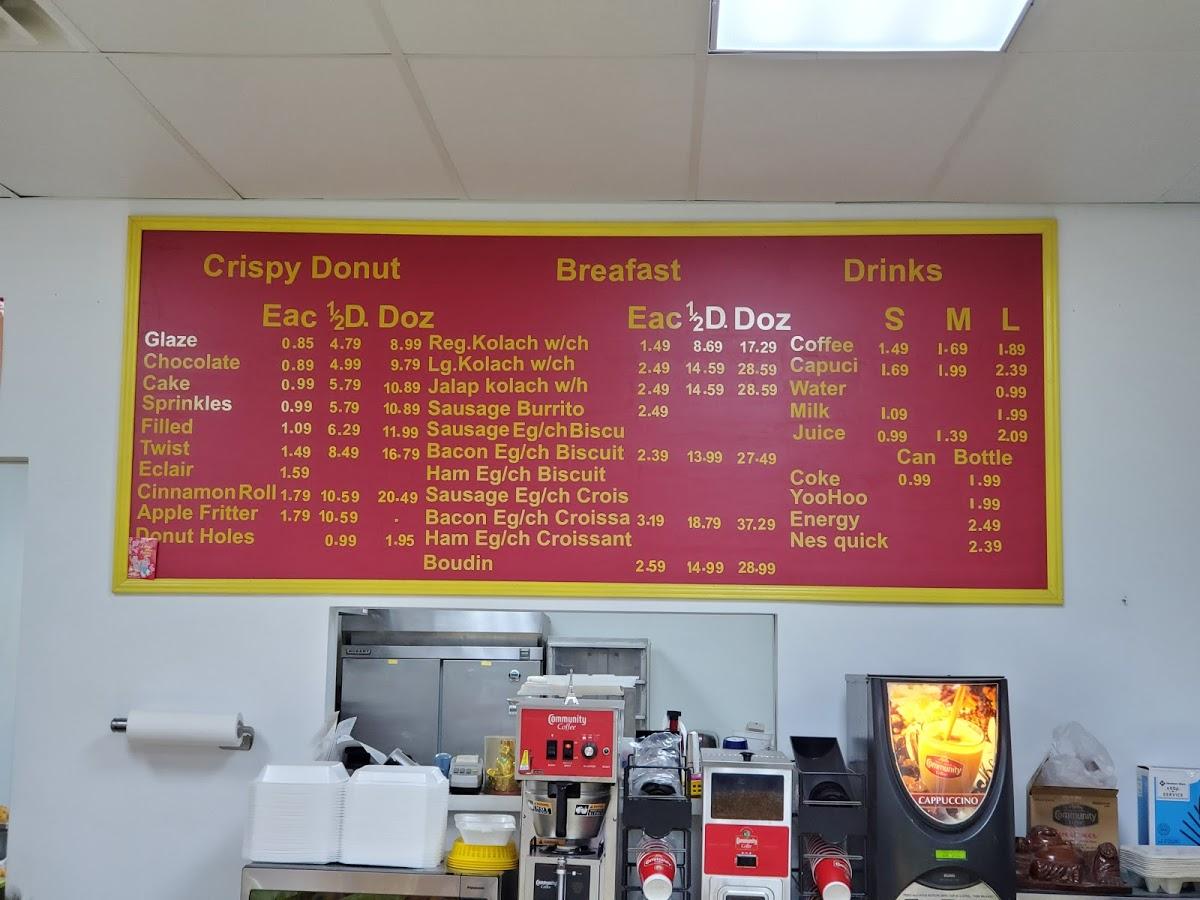 Carta del restaurante Crispy Donuts, Baton Rouge, Highland Rd