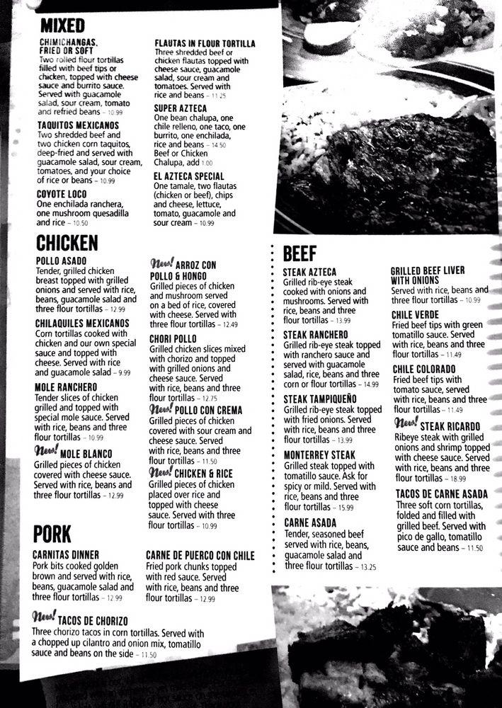 Menu at El Azteca - Norfolk restaurant, Norfolk, E Little Creek Rd