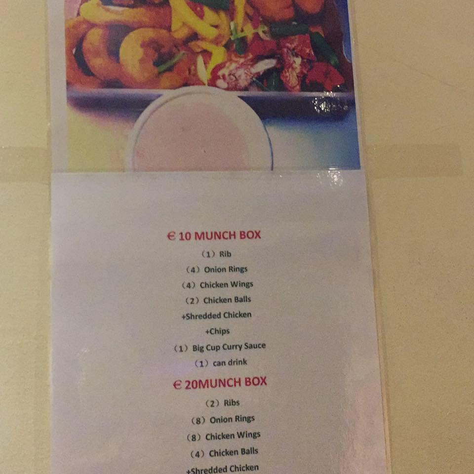 Menu at Golden Garden Chinese Take Away restaurant, Ireland