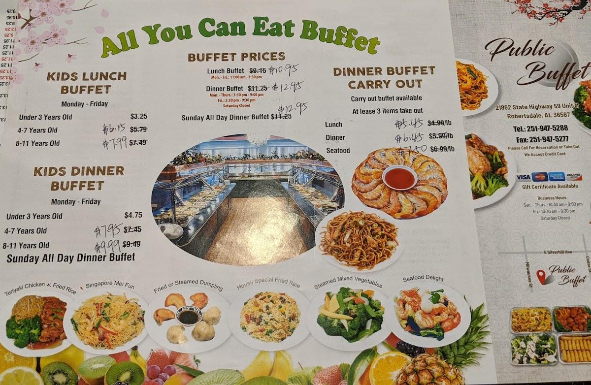 Menu at Public Buffet, Robertsdale