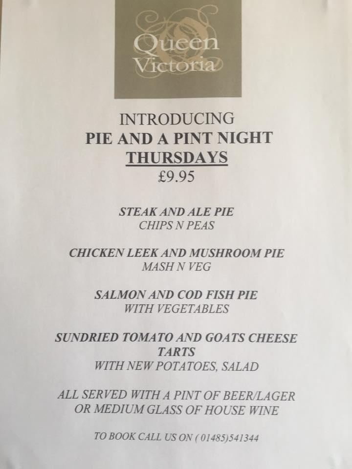Menu at The Queen Victoria pub & bar, Snettisham, 19 Lynn Rd