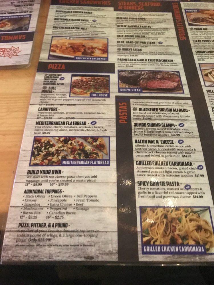 Menu at Sawmill Saloon & Restaurant, Virginia
