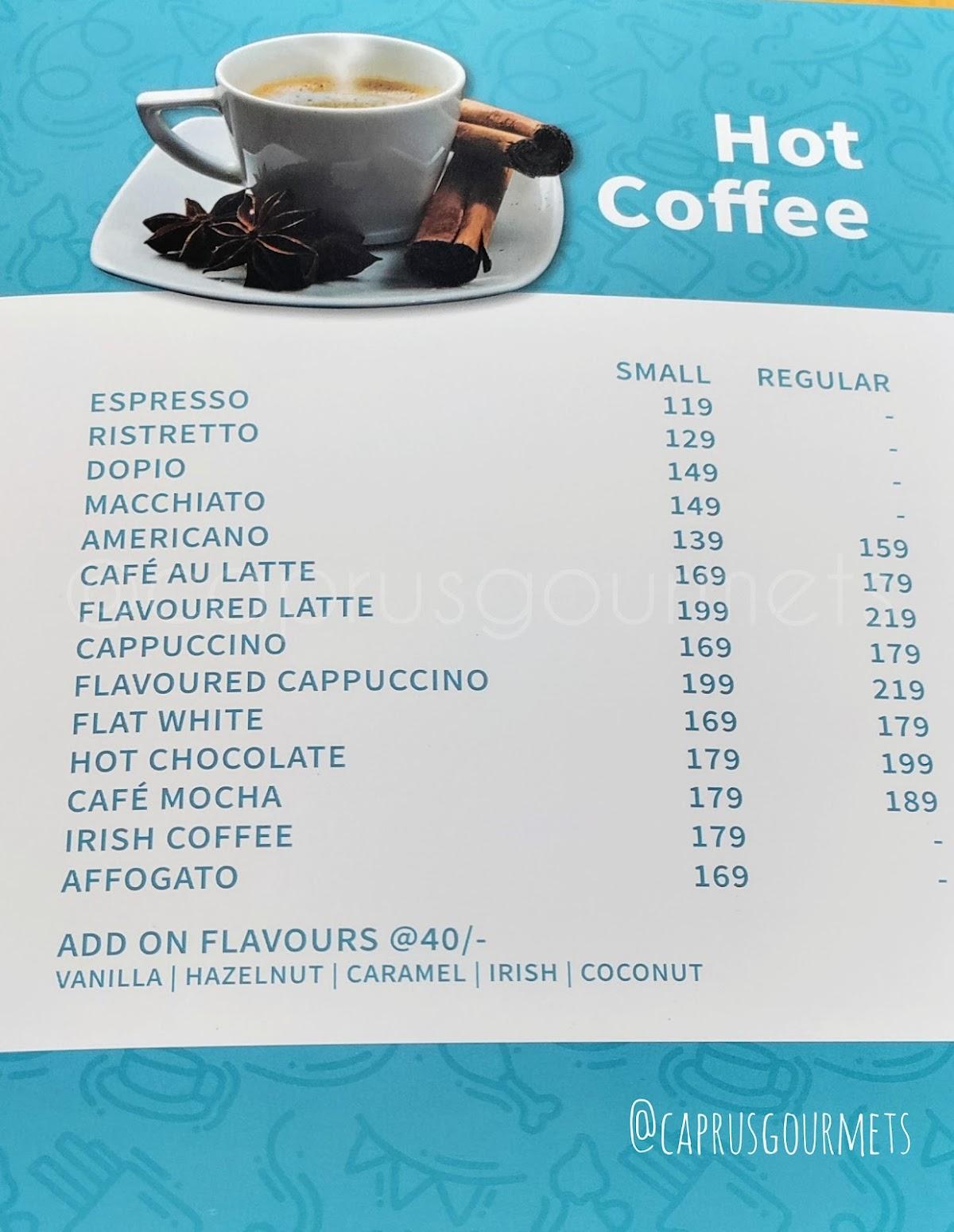 Menu at Xero Degrees, Dehradun