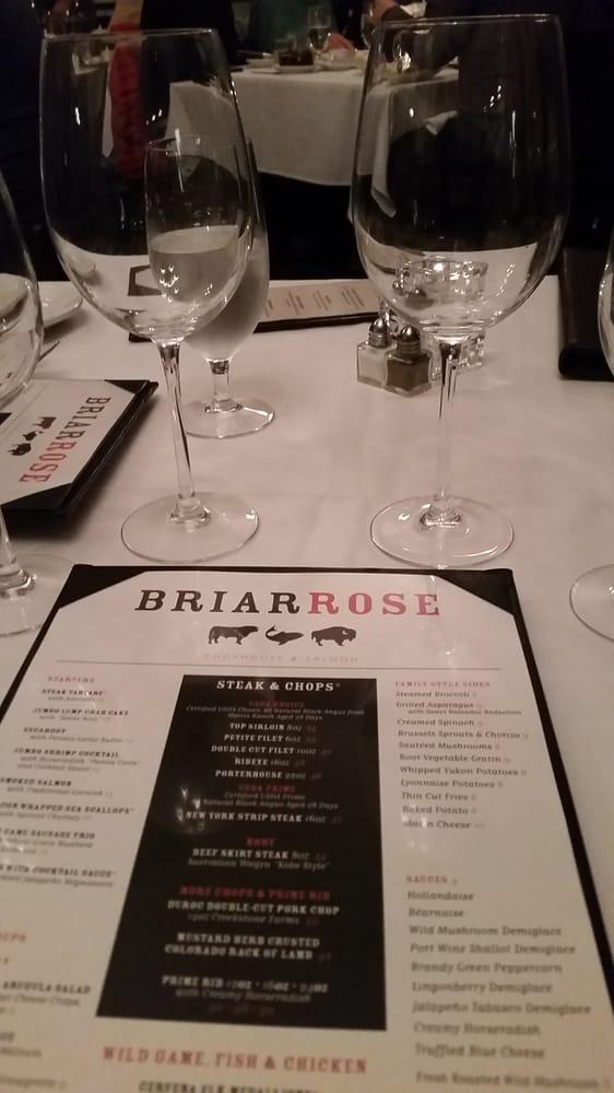 Menu at Briar Rose Chophouse & Saloon steakhouse, Breckenridge