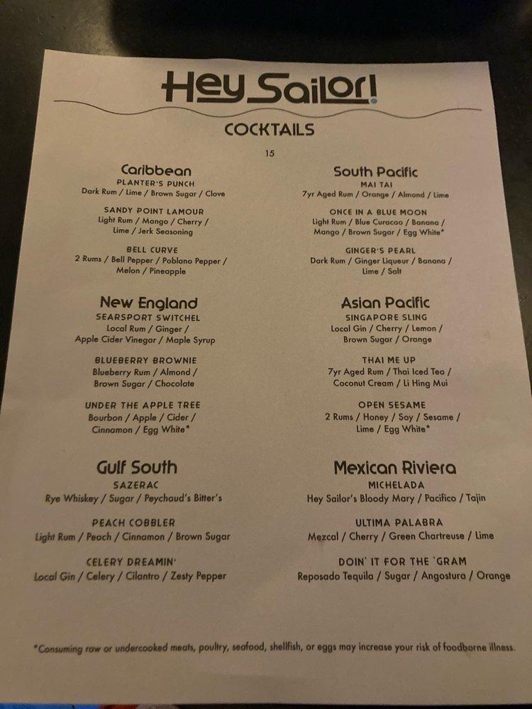 Menu at Hey Sailor! restaurant, Searsport