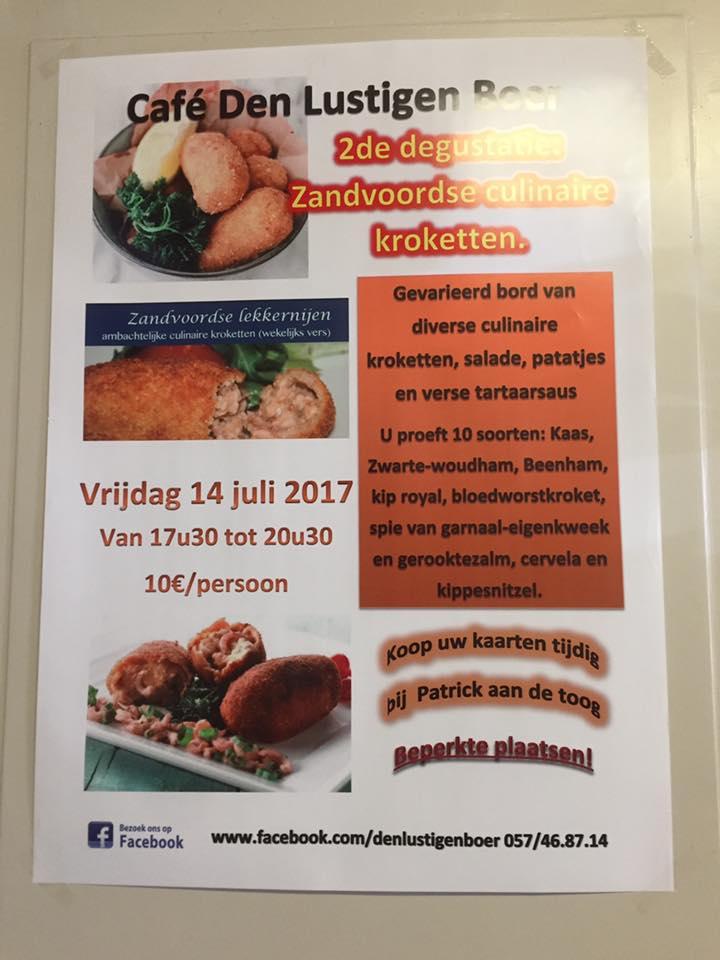 Menu at In De Lustigen Boer, Zonnebeke