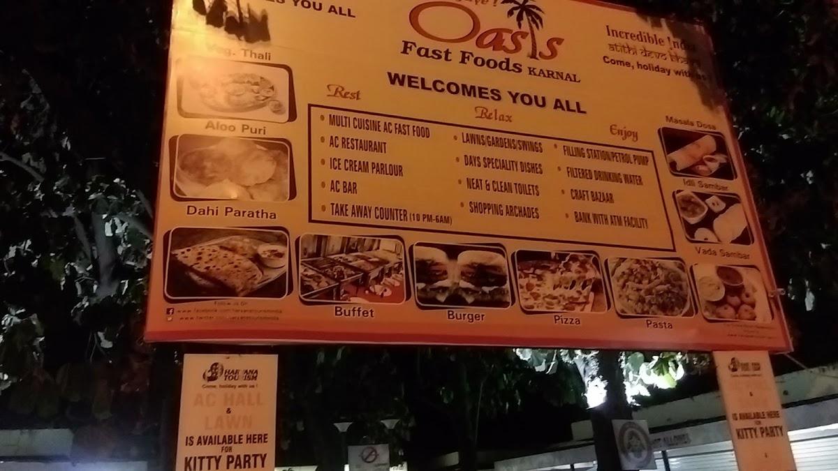 Menu at Oasis Fast Food Karnal, Uchana, PXWF+22Q