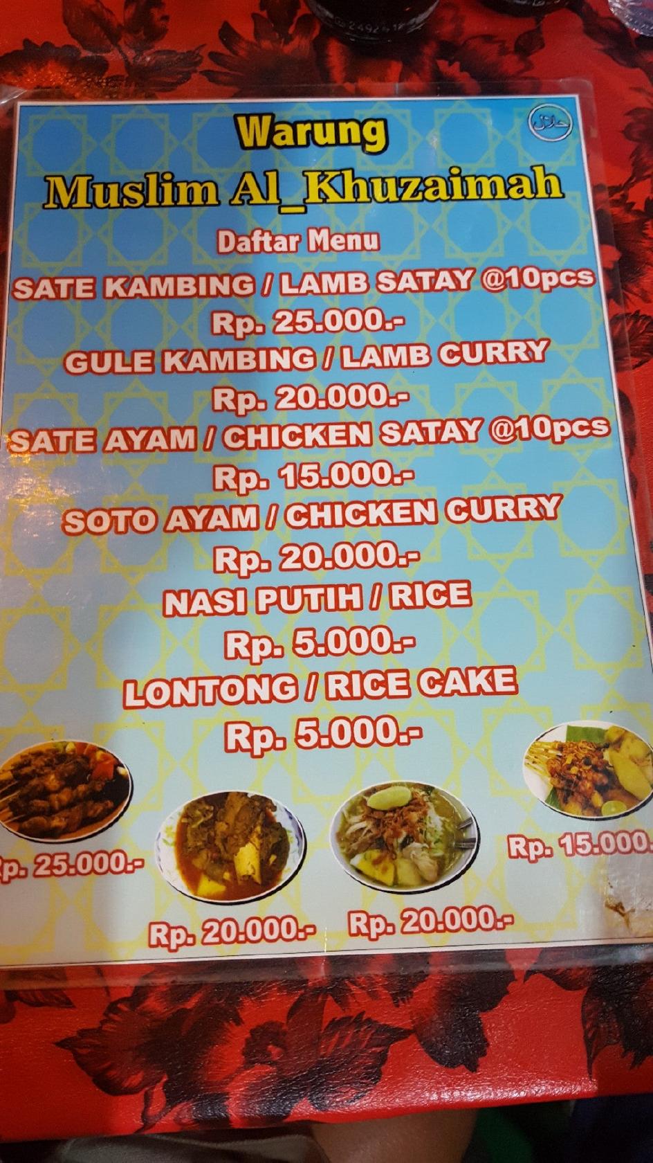 Menu at Pasar Senggol Sindhu, Denpasar