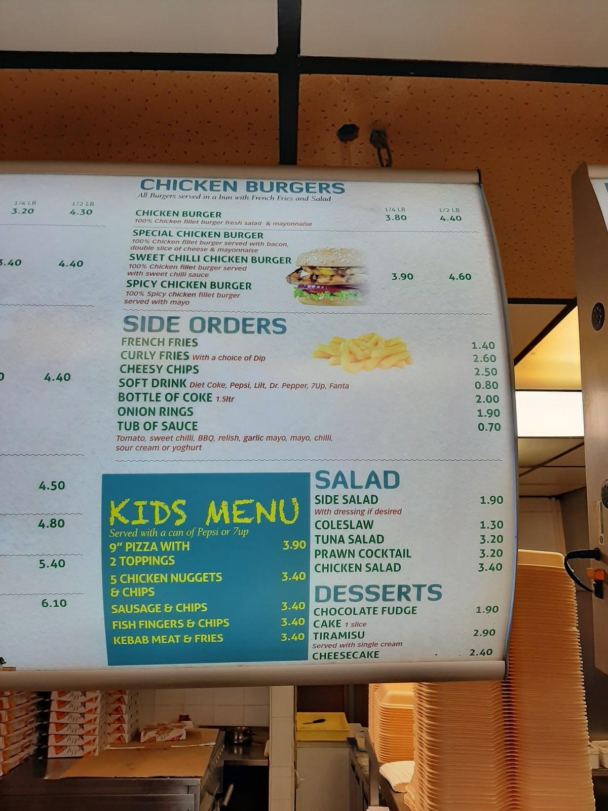 Menu at Quatro Pizza fast food, Mirfield