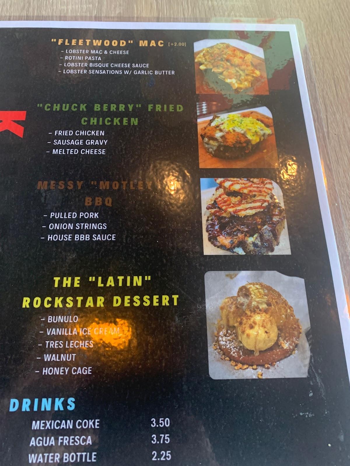 Menu at Rockin Potato restaurant, Paramount