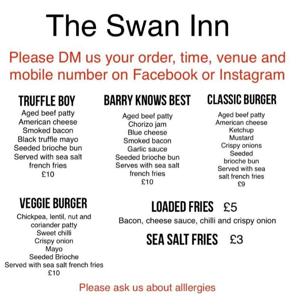 Menu at The Swan Inn pub & bar, Chaddesley Corbett