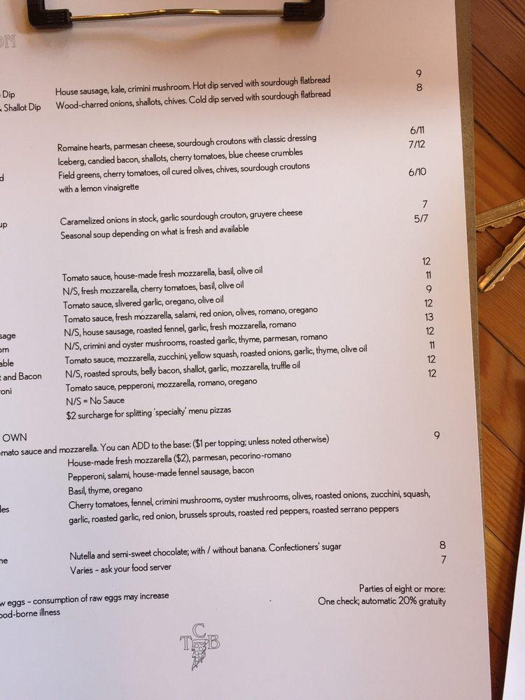 Menu at The Carlson Block pizzeria, Wilkeson