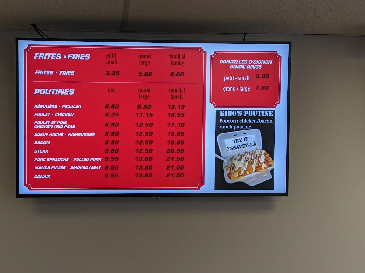 Menu at Dixie Lee Shediac restaurant, Shediac