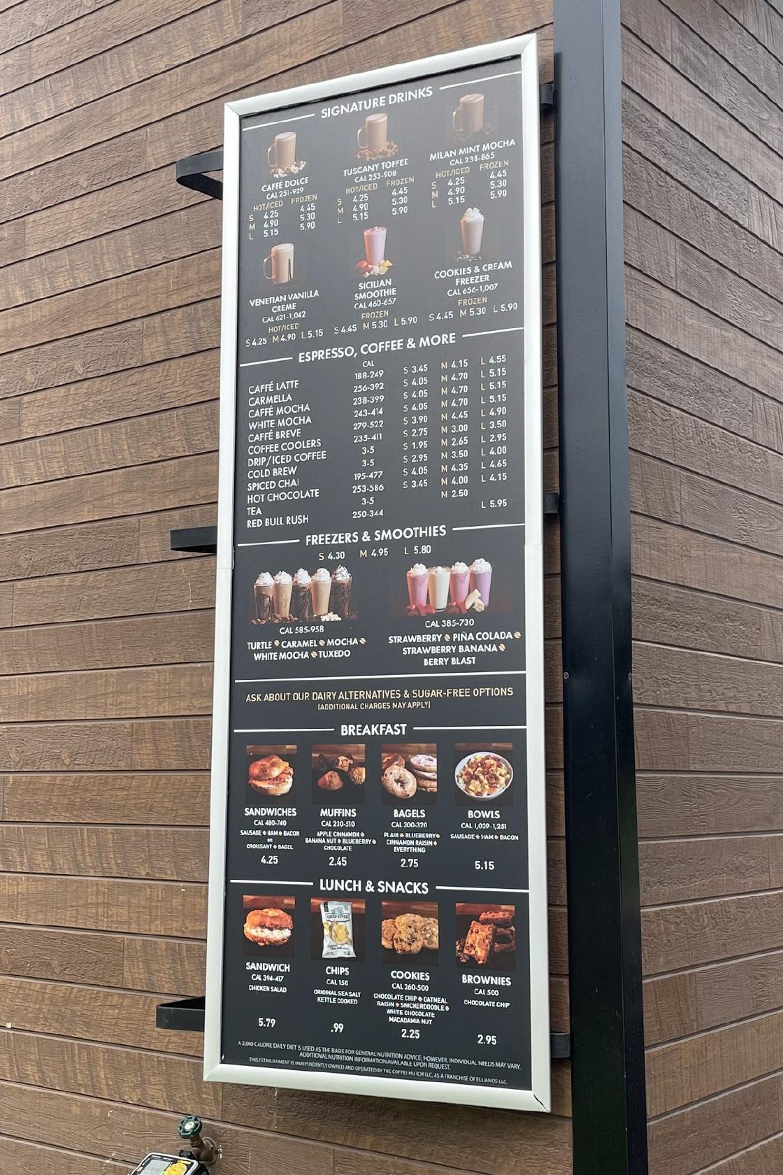 Menu at Ellianos Coffee Moultrie, Moultrie