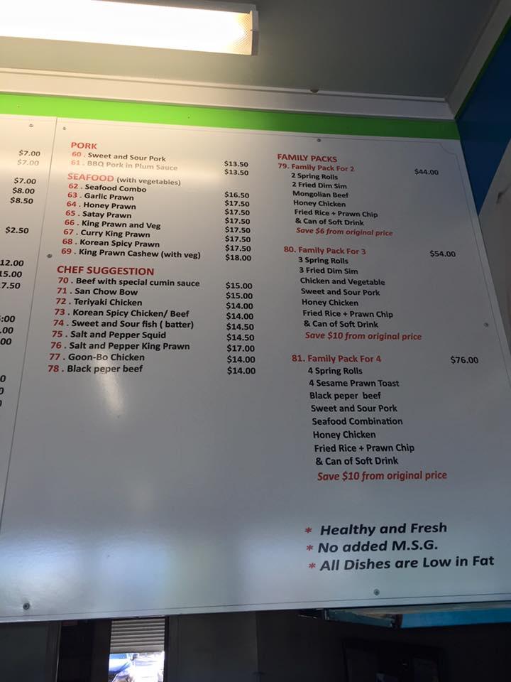 Menu at Grace Asian Kitchen restaurant, Ayr