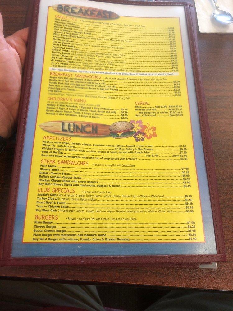 Menu at Key West Cafe, Wildwood