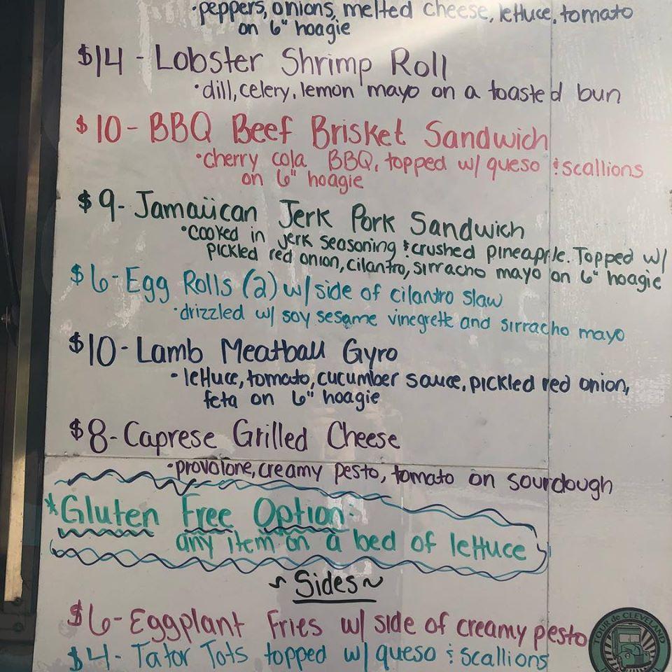 Menu at Manna Truck restaurant, Rocky River