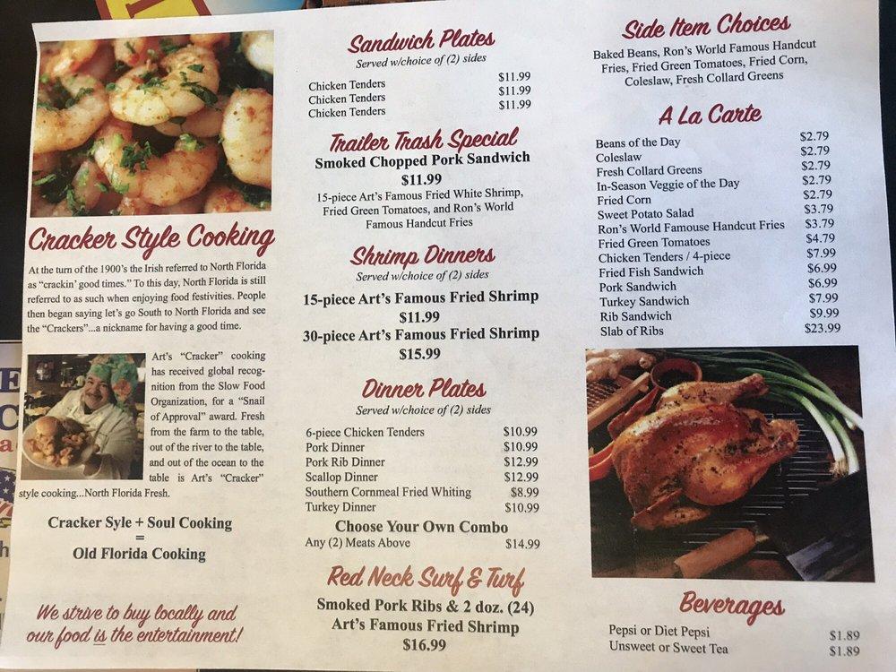 Menu at Southern Charm restaurant, Jacksonville