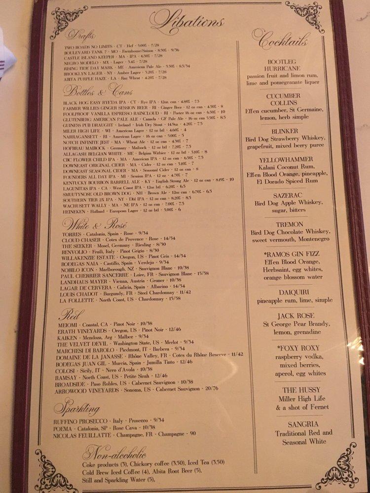 Menu at Bootleg Special pub & bar, Boston