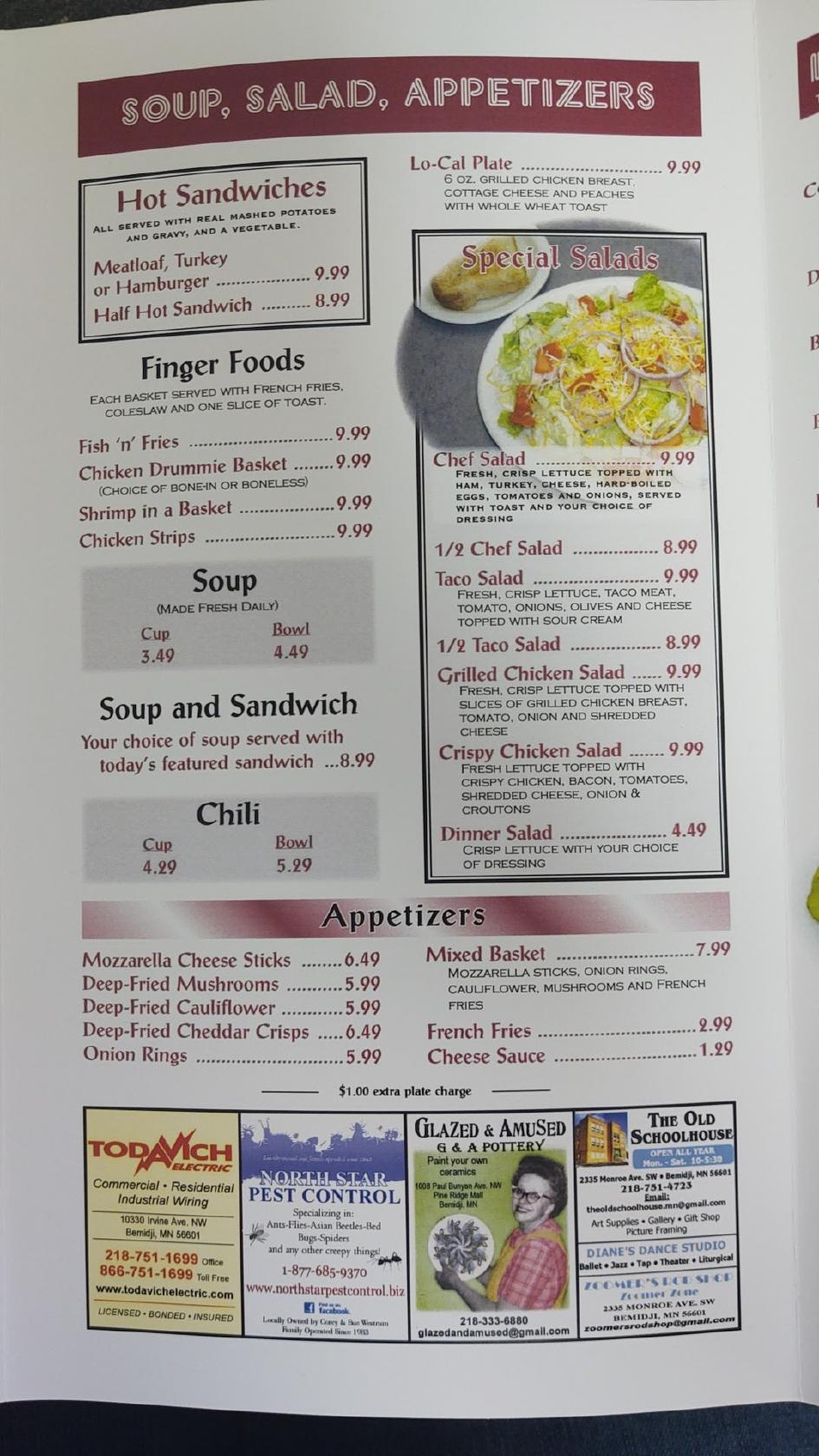 Menu at Countryside Restaurant of Bemidji, Bemidji, Pete Ln NW