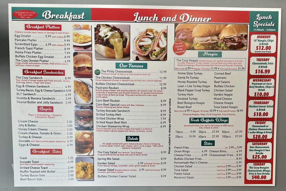 Menu at DeliCozy restaurant, Runnemede