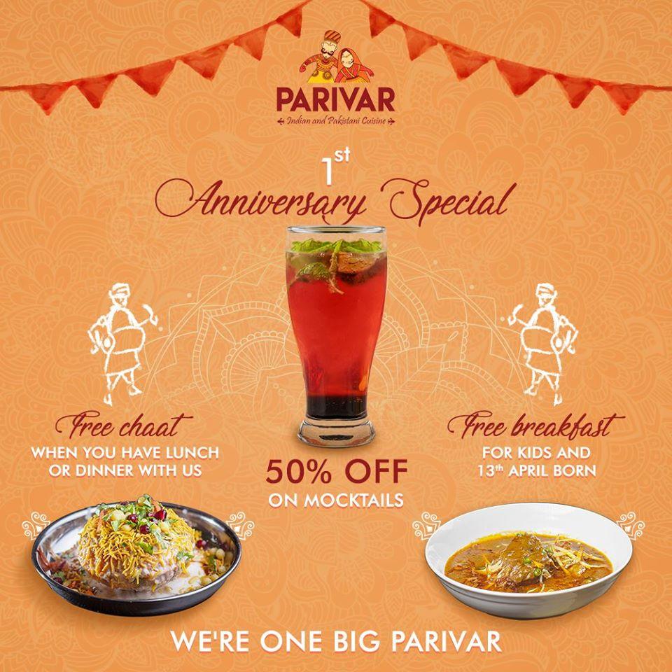 Carta de Parivar Restaurant, Abu Dabi, الخَابِيَة