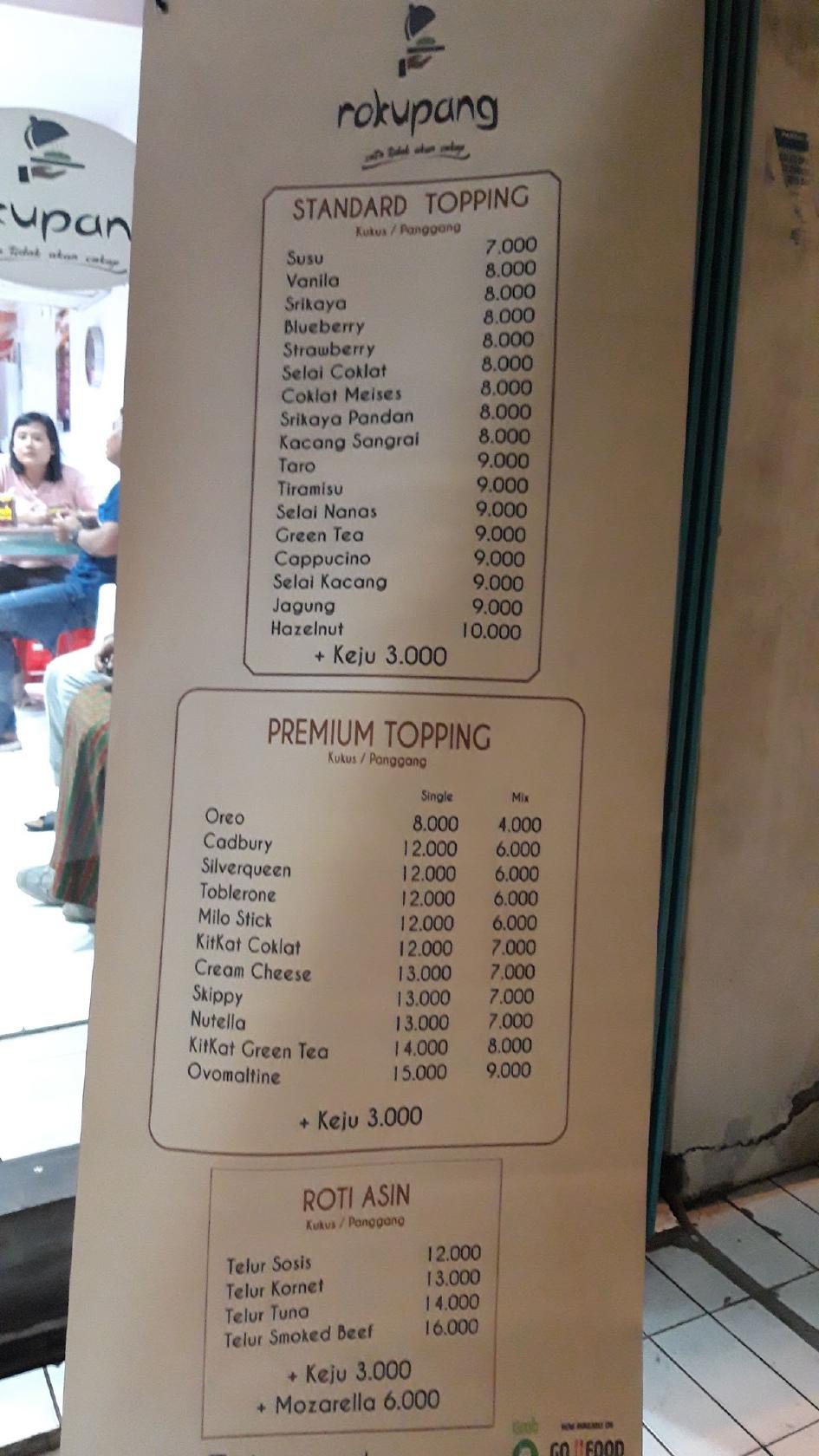 Menu at Rokupang Surabaya, Surabaya