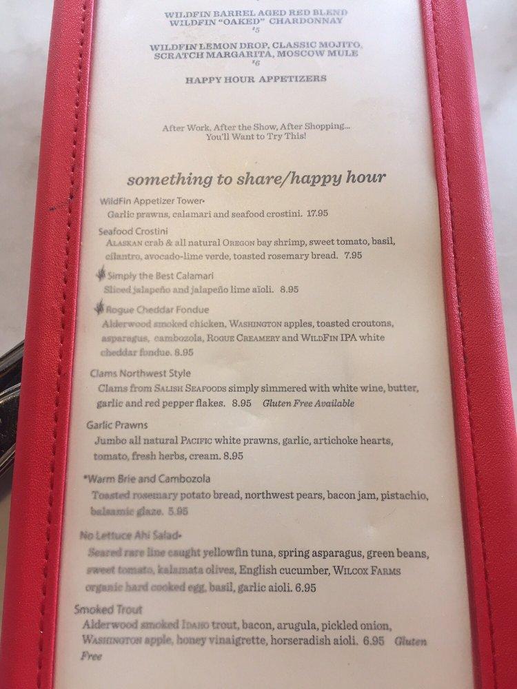 Menu at WildFin American Grill pub & bar, Tacoma