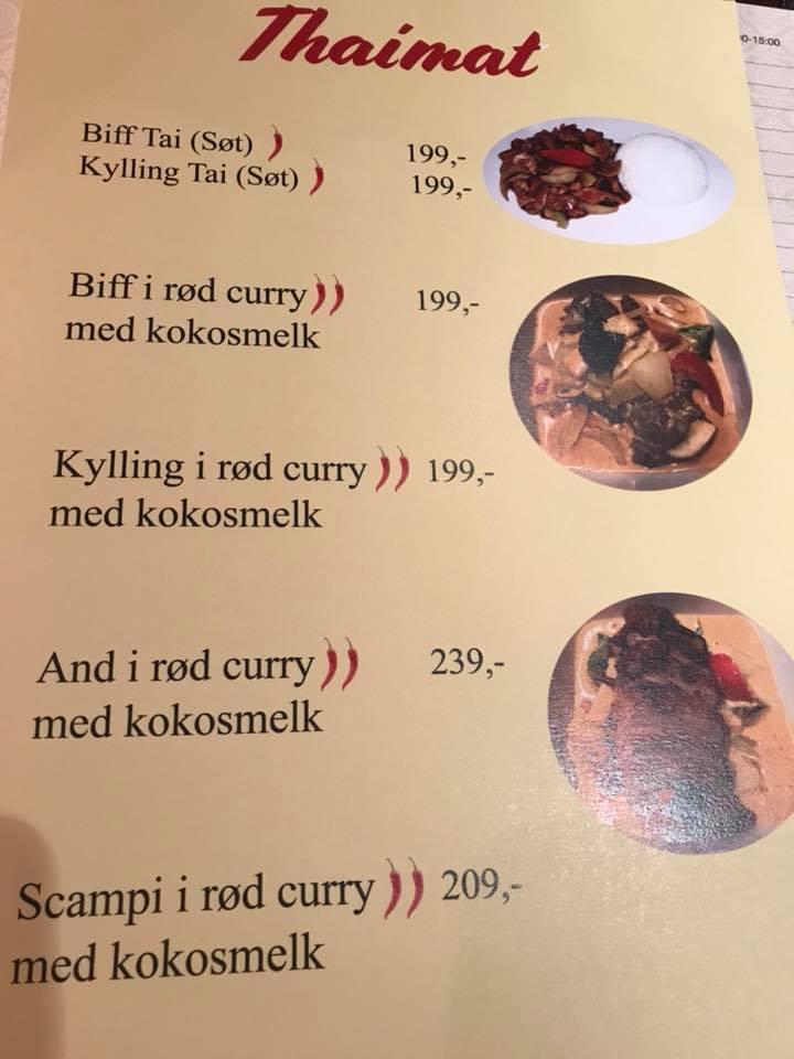 Menu at Chang Ching House restaurant, Kongsvinger