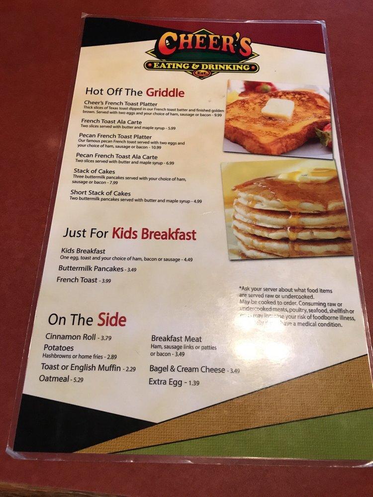 Menu at Cheers Good Time Saloons pub & bar, Grand Rapids