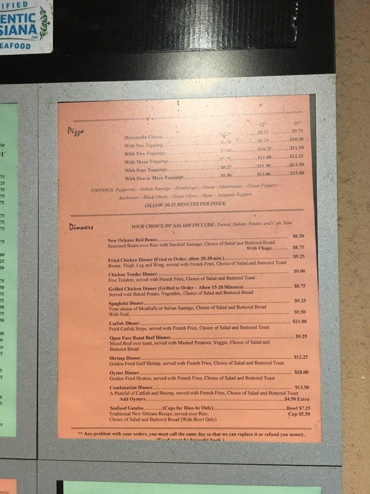 Menu at Come Back Inn restaurant, Metairie, W Metairie Ave